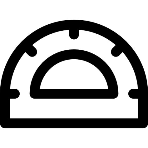 Protractor Basic Rounded Lineal Icon