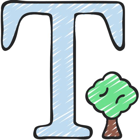 Letter T Juicy Fish Sketchy Icon