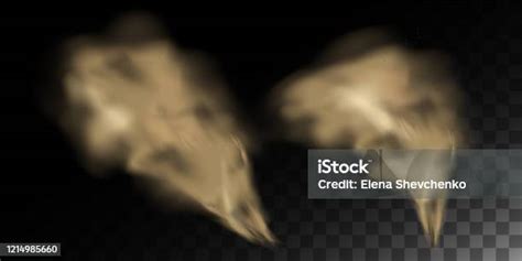 냄새 스모그 먼지의 구름 먼지와 모래 토네이도 입자와 먼지 구름 먼지 또는 먼지 입자와 투명 한 배경 공기에 격리 현실적인 벡터입니다 3차원 형태에 대한 스톡 벡터 아트 및