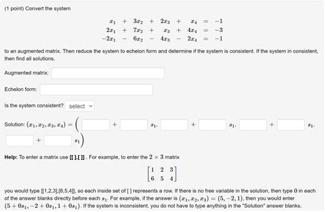 Solved 1 Point Given That The Matrix