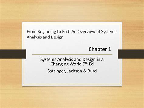 SOLUTION Chapter An Overview Of Systems Analysis And Design Studypool