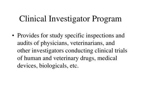 Ppt Fdas Oversight Of Clinical Trials Overview Of Gcp Bioresearch Monitoring Program
