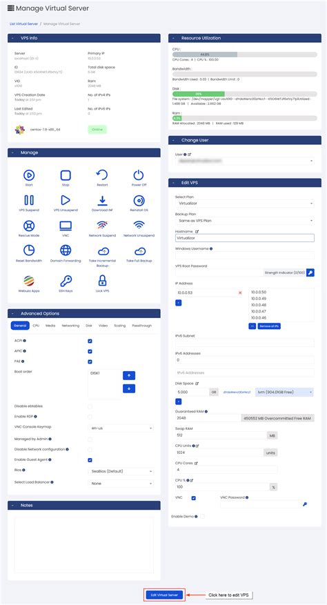 Manage Vps Virtualizor