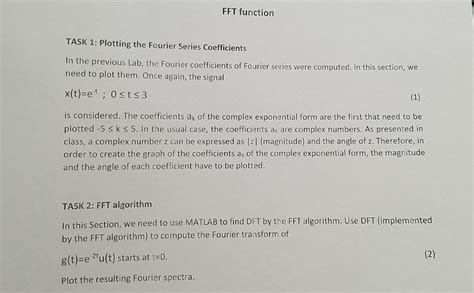 Solved Fft Function Task 1 Plotting The Fourier Series