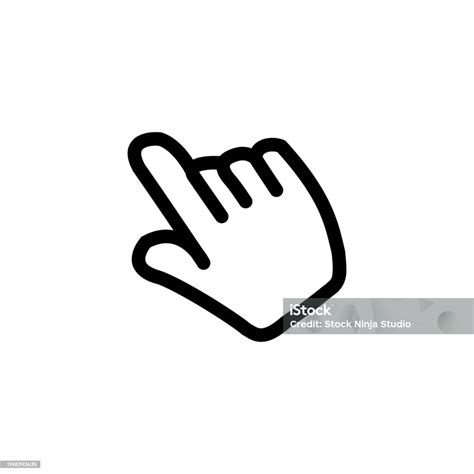 앱 Ui 웹 사이트에 대 한 평면 스타일 벡터에서 손 아이콘입니다 블랙 아이콘 벡터 일러스트입니다 가리키기에 대한 스톡 벡터 아트 및 기타 이미지 Istock