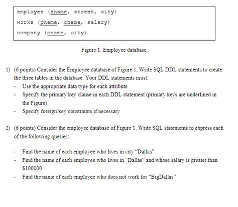 Solved Employee Ename Street City Works Pname Cname