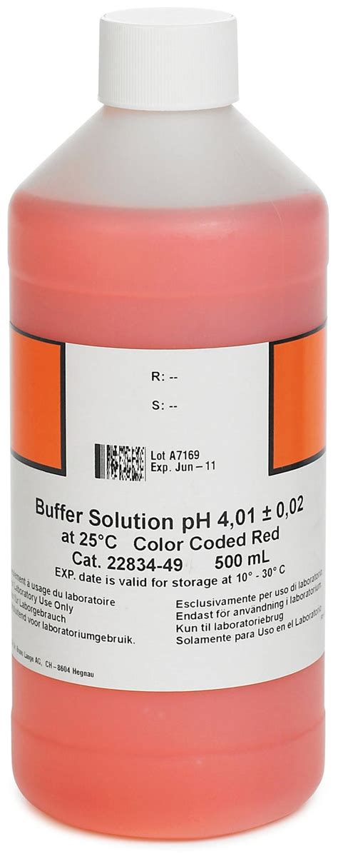 Buffer Solution Ph 401 Color Coded Red 500 Ml Hach