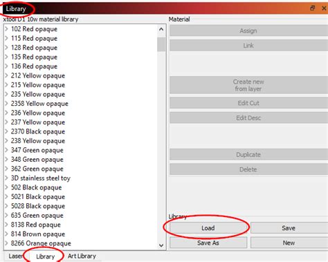 Xtool D1 10w Material List 4 By Gkornbluth Xtool Lightburn Software Forum