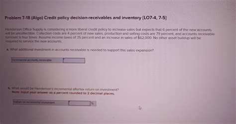 solved problem 7 18 algo credit policy