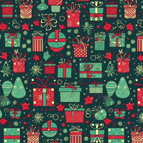 Premium Photo Happy Christmas Seamless Patterm Cartoon Background