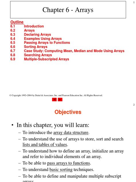 Chapter 6 Arrays Outline Pdf Array Data Structure C