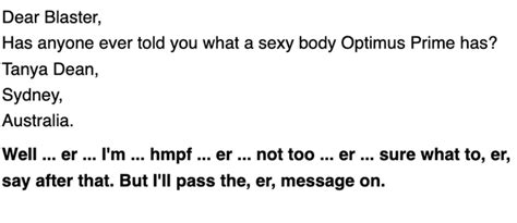 Sexy Prime This Isnt Edited Is From A 90s Letter Rtransformemes