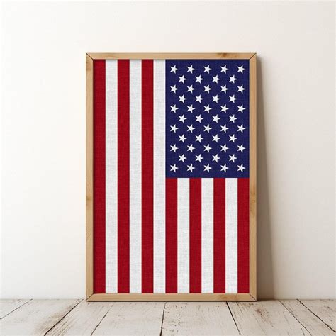 Usa American Flag Travel Wall Art Poster Print Etsy