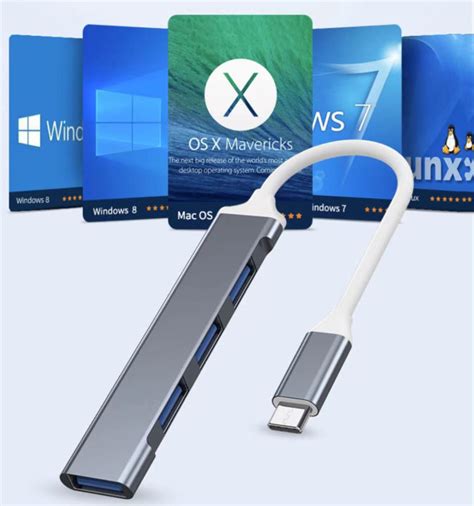 Hub Usb 3 0 ขยายพอร์ต Type C 4 พอร์ต Otg สำหรับแล็ปท็อป Adapter สำหรับ Pc แล็ปท็อปอุปกรณ์เสริม