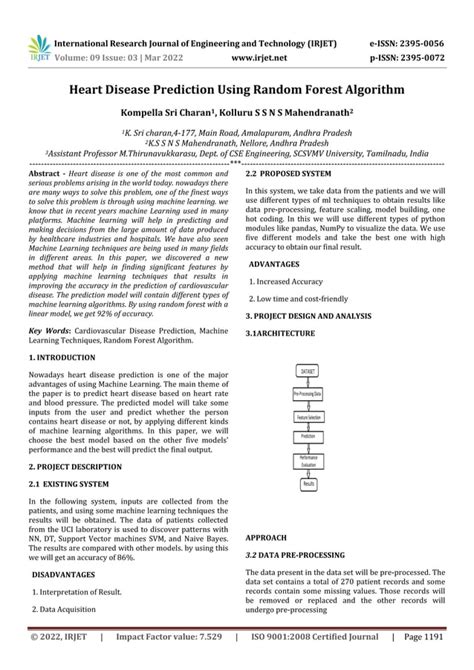 Heart Disease Prediction Using Random Forest Algorithm Pdf