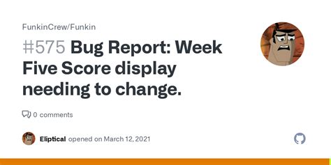 Bug Report Week Five Score Display Needing To Change Issue FunkinCrew Funkin GitHub