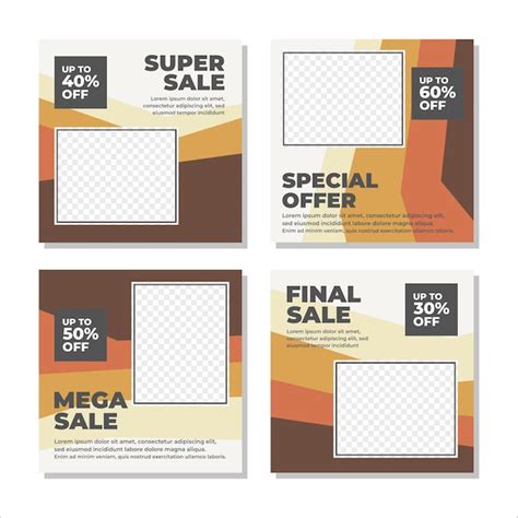 편집 가능한 최신 소셜 미디어 게시물 템플릿 프리미엄 벡터