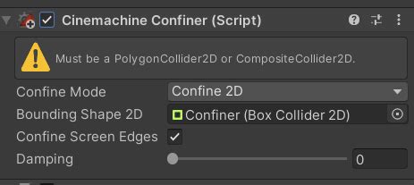 Confiner Not Working For 2D Unity Engine Unity Discussions