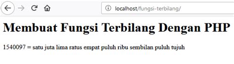 cara membuat fungsi terbilang dengan php source code