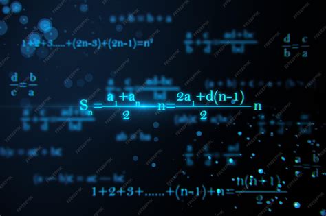 Premium Photo Glowing Mathematical Formulas On Blue Background