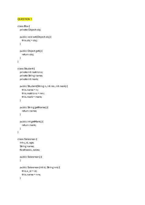 Csc508 Lab 1 Adt Question 1 Class Box Private Object Obj Public