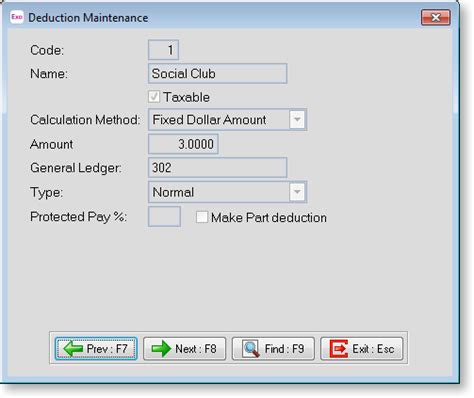 Deduction Maintenance