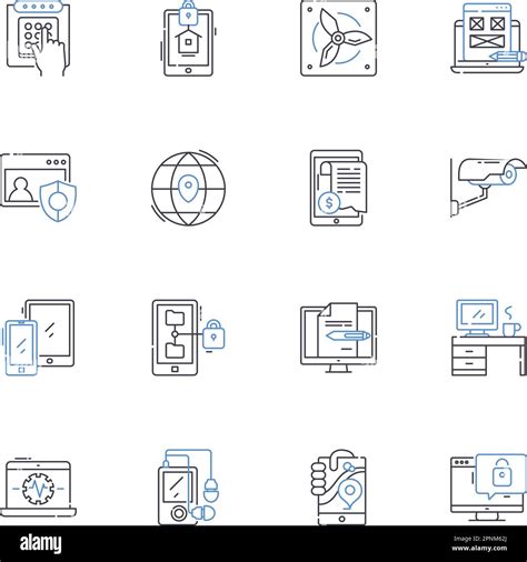 Antivirus Line Icons Collection Protection Security Malware Virus
