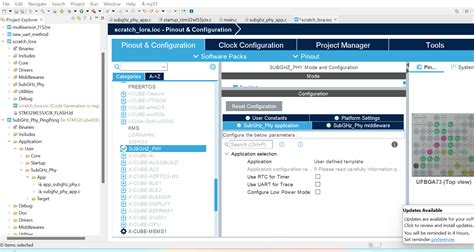 solved how to configure the subghz parameters in middlewa