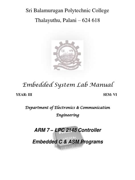 embedded system lab manual for sri balamurugan polytechnic college pdf c programming