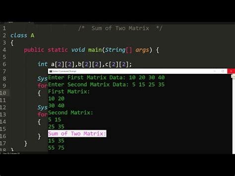 Learn Java program to Addition of two Matrix | Learn Coding - Mind Luster