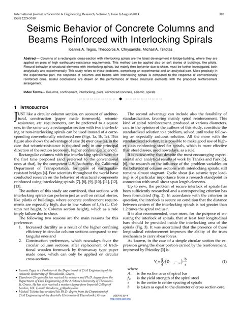 Pdf Seismic Behavior Of Concrete Columns And Beams Reinforced With Interlocking Spirals