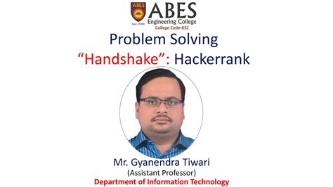 Handshake Hackerrank Problem Abes Engineering College Ghaziabad