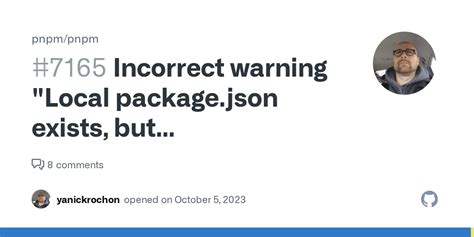 incorrect warning local package json exists but node modules missing