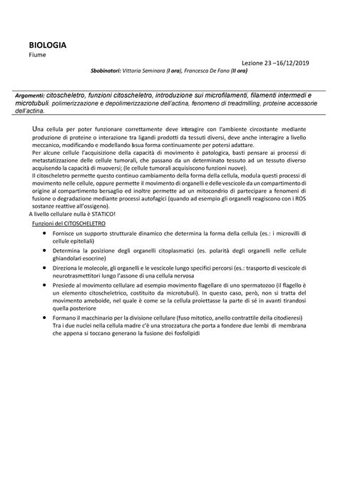 Lezione 23 - Biologia - 16 12 - Fiume - Warning: TT: undefined function ...