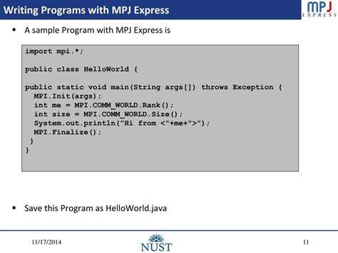 Ppt Mpj Express An Implementation Of Mpi In Java Version 035 Beta
