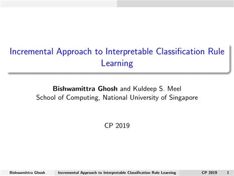 Ppt Incremental Approach To Interpretable Classification Rule