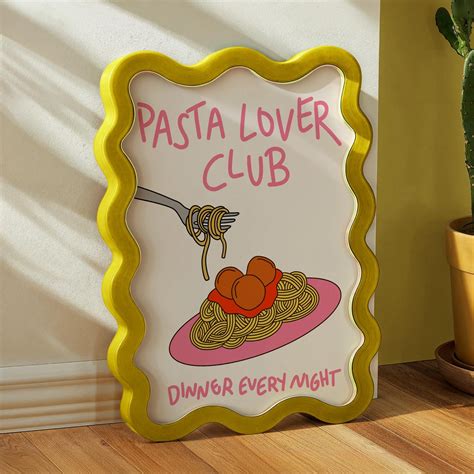 Pasta Lover Art Print Pasta Wall Art Pasta Lover Club Print Spaghetti