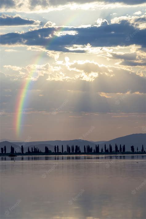 Free Photo Rainbow In The Sky With Nature Landscape