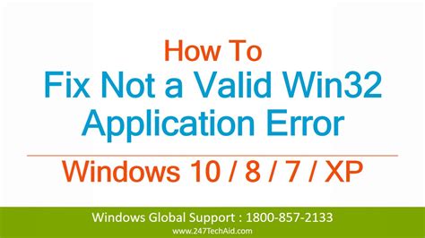 How To Fix Not A Valid Win32 Application Error Support For Windows