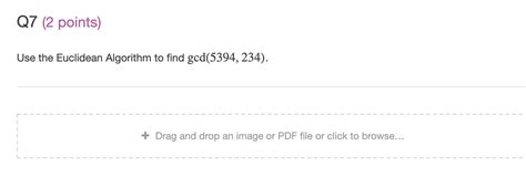 Solved Q Points Use The Euclidean Algorithm To Find Chegg