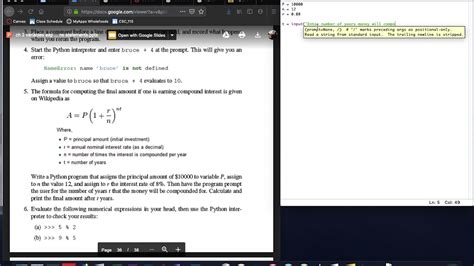 Csc 110 Python Yt Homework 1 Youtube