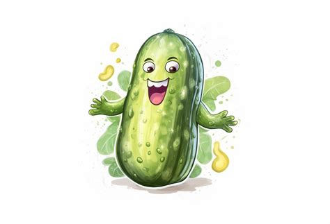 Cute Cucumber Color Splash Graphic By Poster Boutique · Creative Fabrica