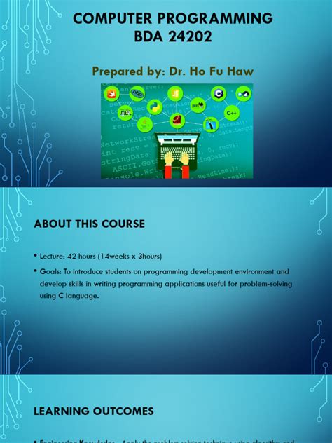 Computer Programming Bda 24202 Prepared By Dr Ho Fu Haw Pdf
