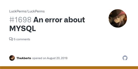 An Error About Mysql · Issue 1698 · Luckpermsluckperms · Github
