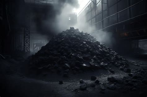 Premium Ai Image Black Coal Mining Generative Ai