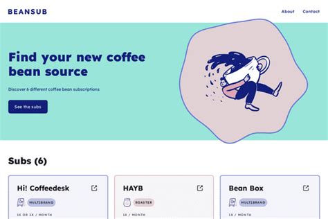 coffee subscription list free cloneable cms webflow