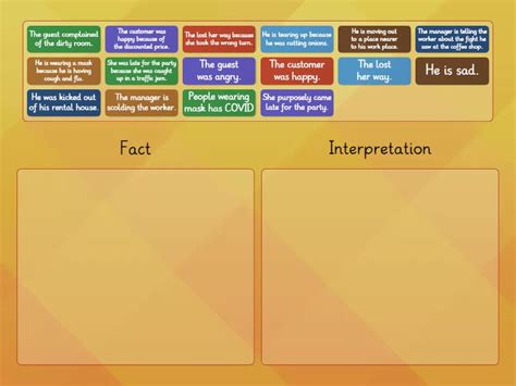 Lesson 8 Fact Vs Interpretation Categorize