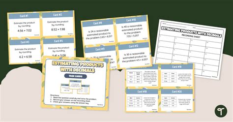 Estimating Products With Decimals Task Cards Teach Starter