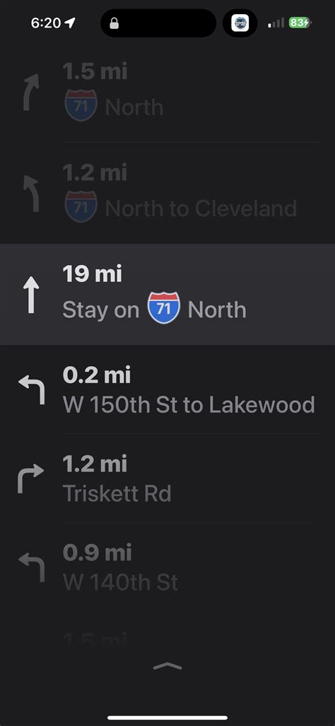 no longer shows exits 10 miles r applemaps