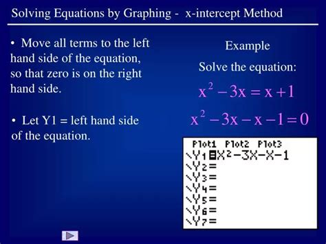 Ppt Solving Equations By Graphing X Intercept Method Powerpoint Presentation Id 4817233